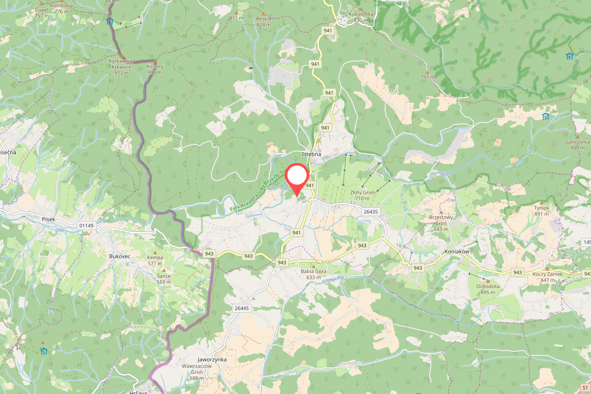 Trasy rowerowe - Istebna Istebna, mapa - Nocowanie.pl