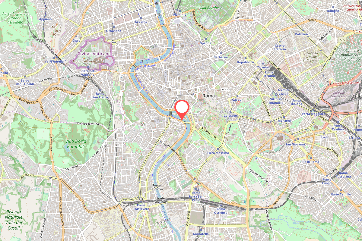 Rzeka Tyber Rzym, mapa - Nocowanie.pl