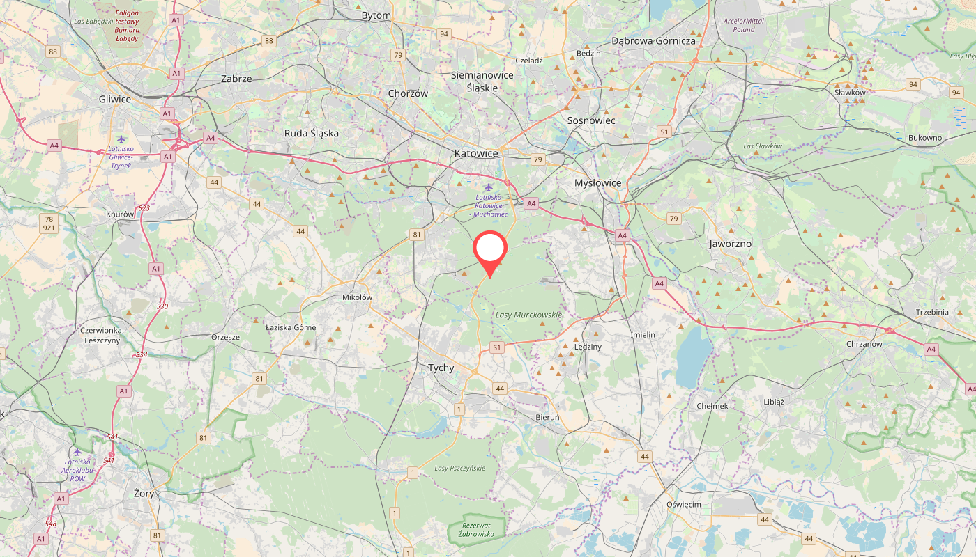 Trasy rowerowe - Tychy Tychy, mapa