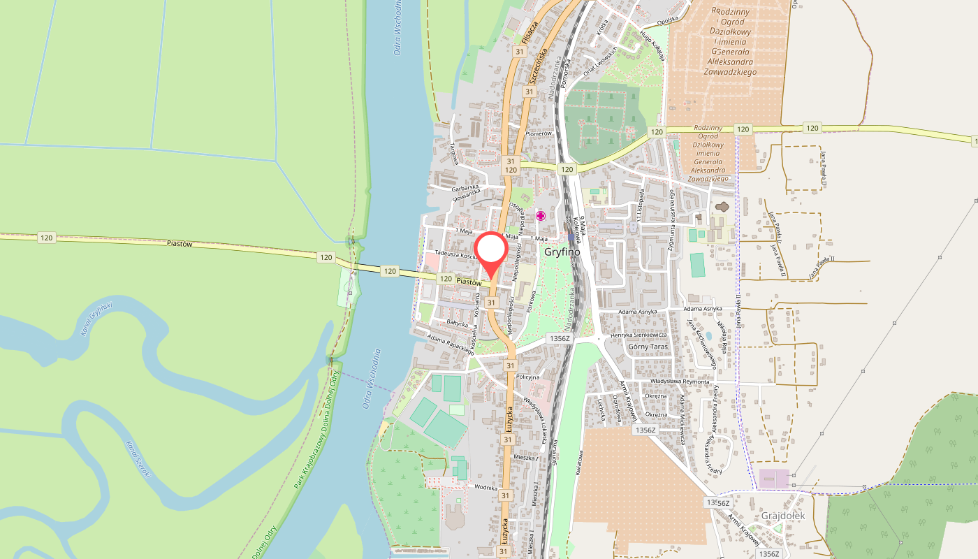 Szlaki rowerowe Gryfino, mapa