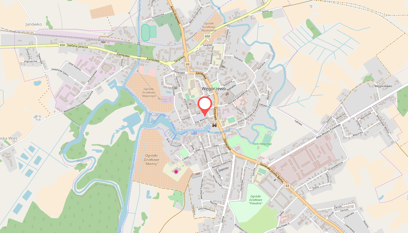 Plac Wolności w Węgorzewie Węgorzewo