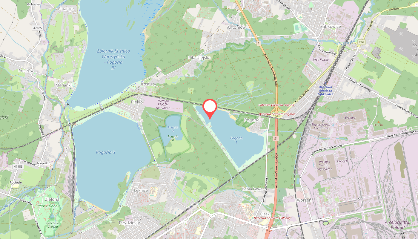 Jezioro Pogoria I noclegi, plaża, kąpielisko