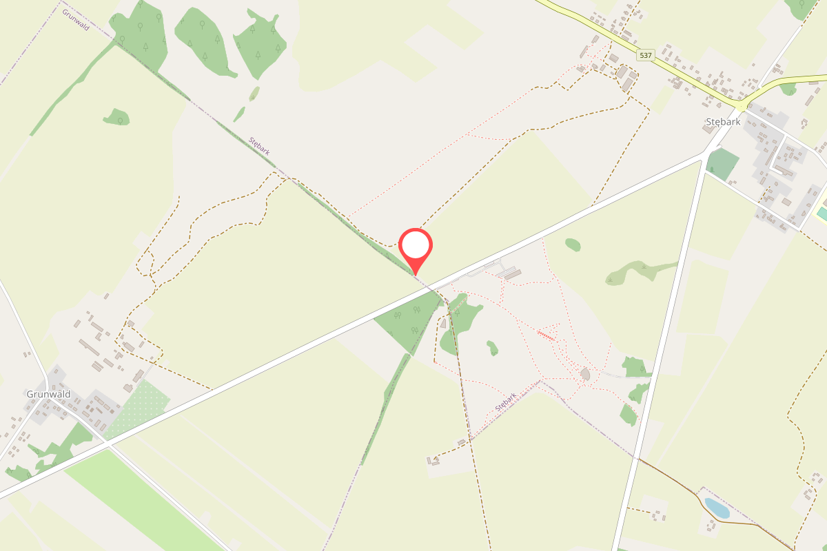 Szlak Grunwald - Olsztynek Grunwald, mapa - Nocowanie.pl