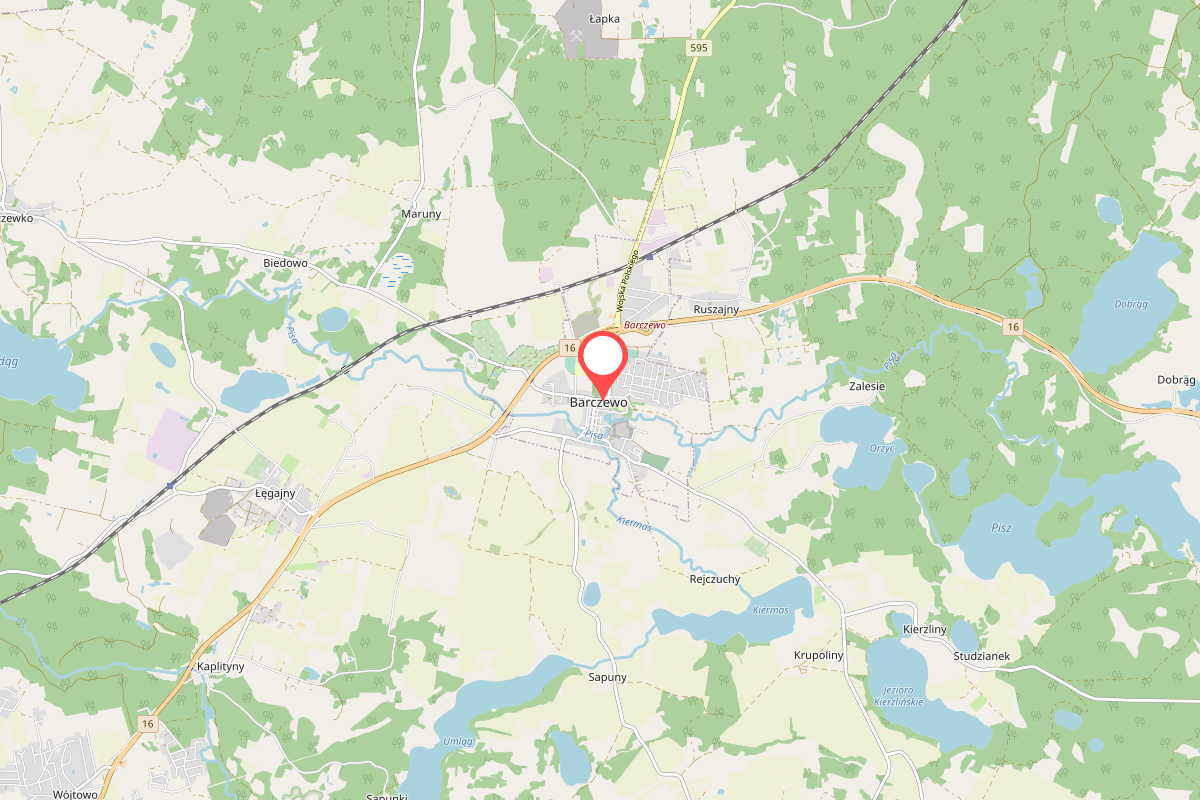 Czerwona trasa rowerowa Barczewo, mapa - Nocowanie.pl