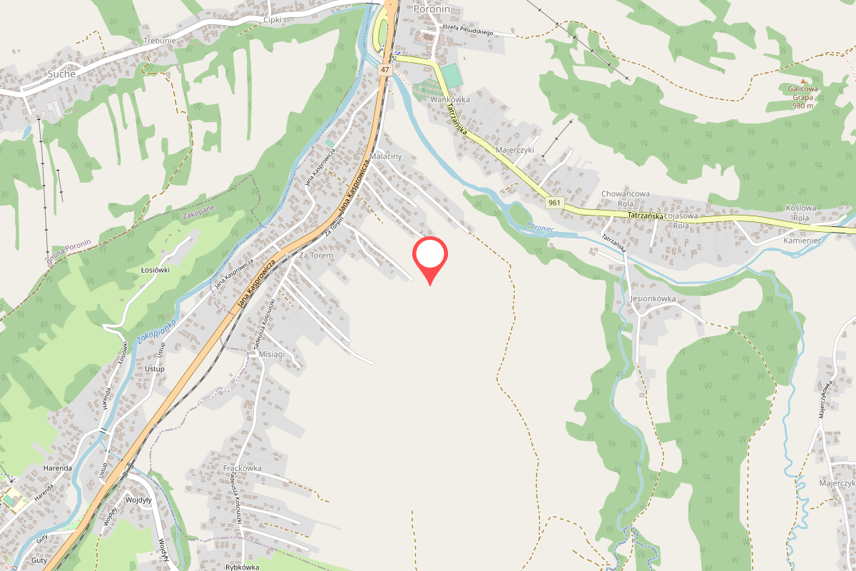 Trasy biegowe w Poroninie Poronin, mapa - Nocowanie.pl